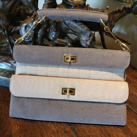 CHANEL | Bags | Chanel Grey And Beige Handbag In Excellent Condition I ...